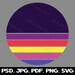 80s 6 Color Retro Sunset Circle Svg Png Jpg Psd Pdf File Types Clipart ...