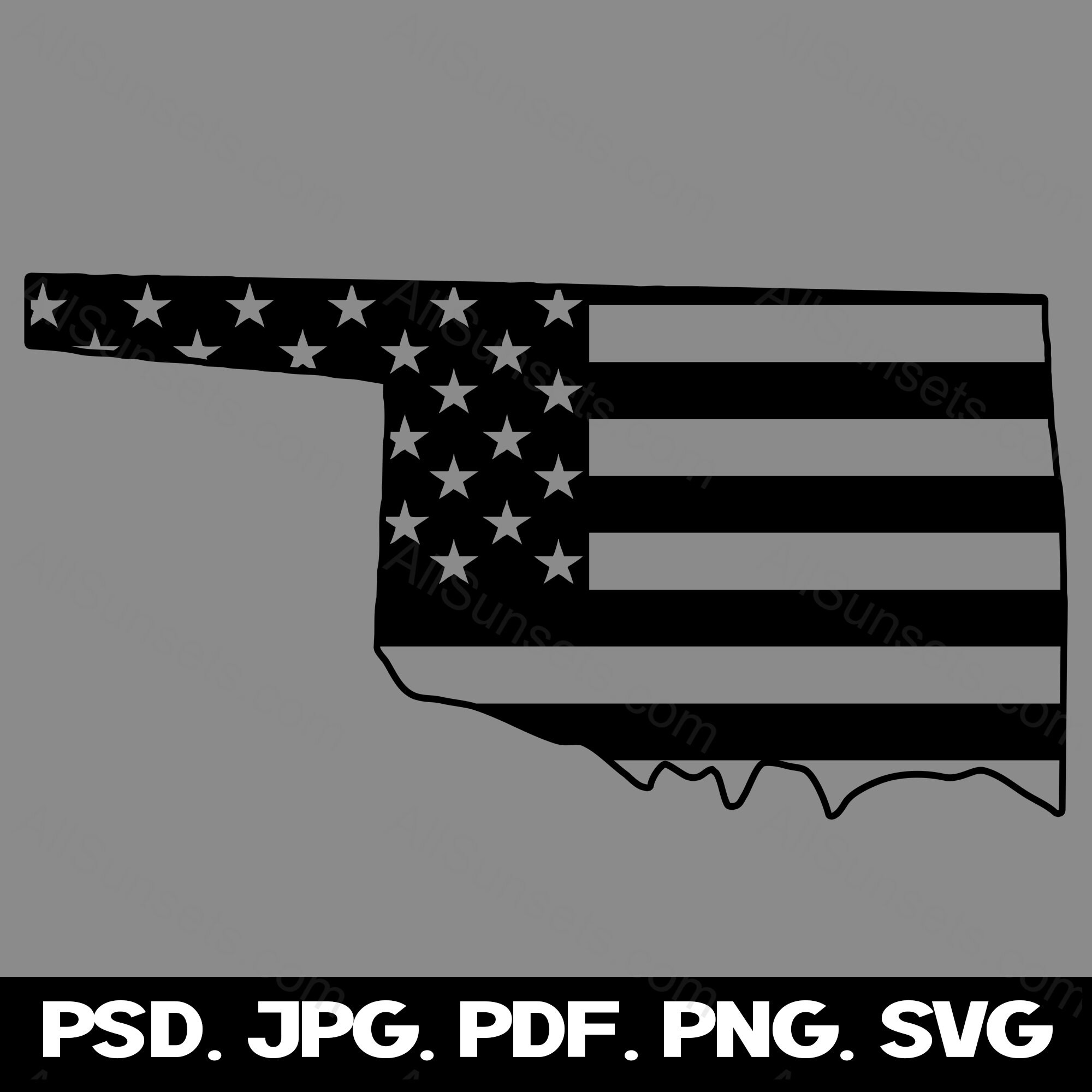 Oklahoma State Shape American Flag PNG SVG Patriotic Clipart - Etsy