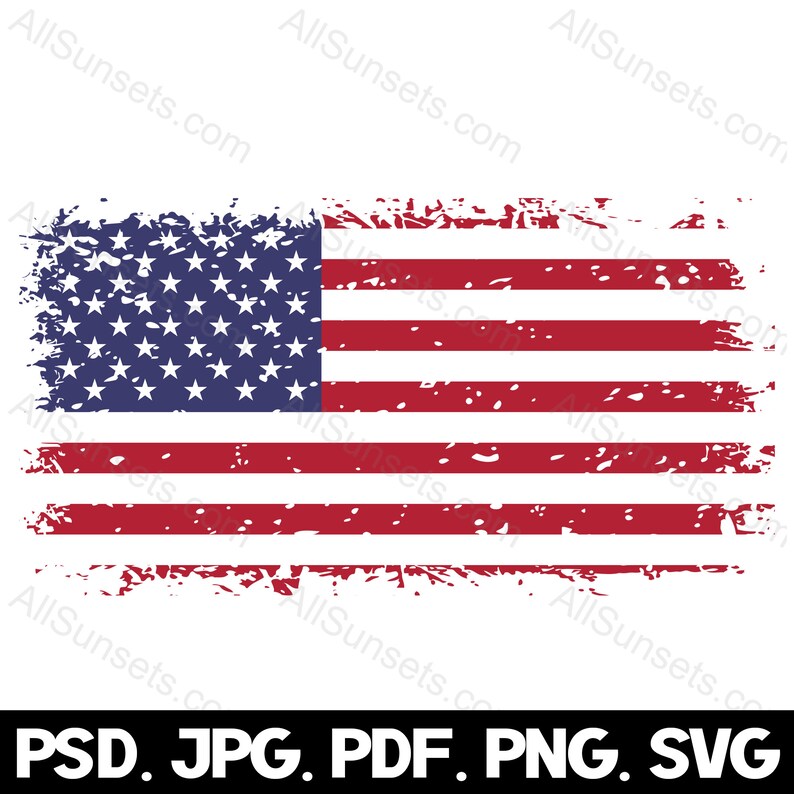 American Flag Distressed Svg Png Psd Pdf Jpg File Types Vintage Grunge ...