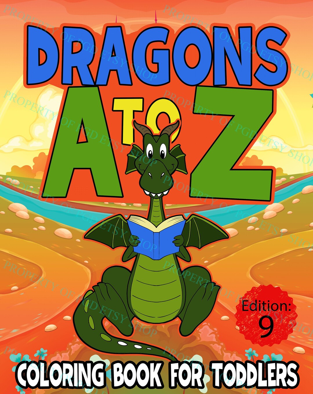 Dragons Alphabet Coloring Book for Toddlers A-Z Adorable Fire Breathers ...