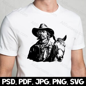 Cowboy Horse Portrait Silhouette Svg Png Svg Jpg Psd File Types Wild ...