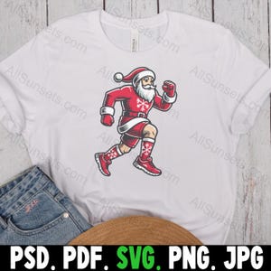 Santa Running Shorts Clipart Svg Png Jpg Pdf Psd File Types Christmas ...