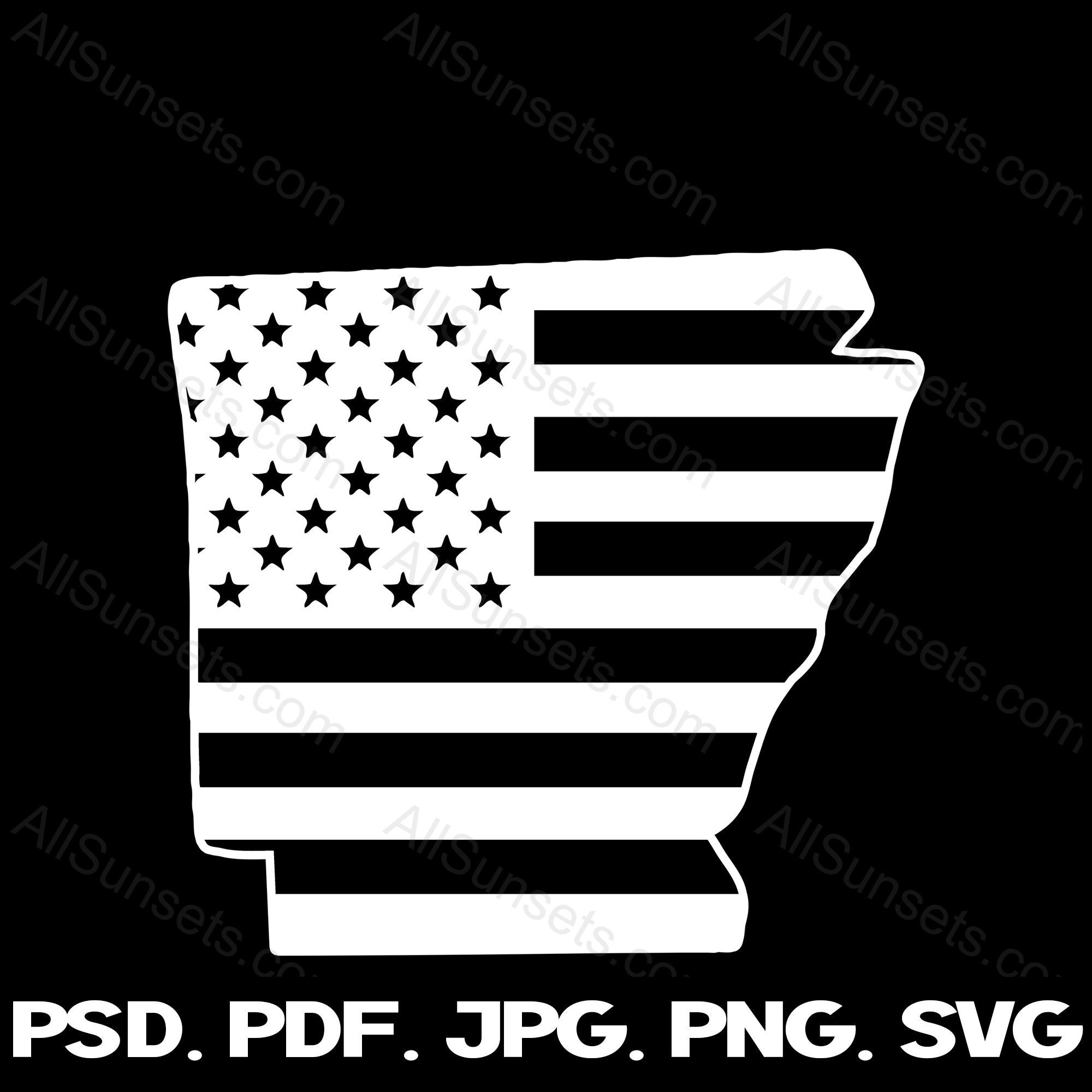 Arkansas State Shape American Flag Svg Png Jpg Pdf Psd File - Etsy