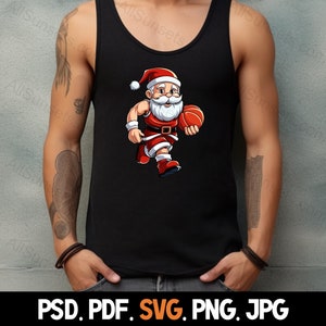 Santa Claus Basketball Christmas Clipart Svg Png Pdf Psd Jpg File Types ...
