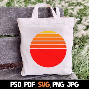 Yellow to Orange Retro Sunset Circle Svg Png Jpg Pdf Psd File Types ...