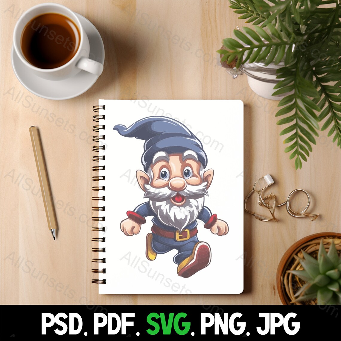 Running Gnome Clipart Svg Png Pdf Psd Jpg for Races, Jogging, 5k, 10k ...