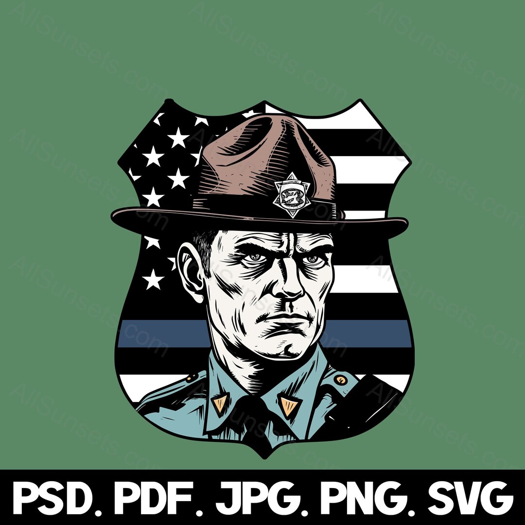State Trooper Badge American Flag Svg Png Jpg Pdf Psd File Types ...