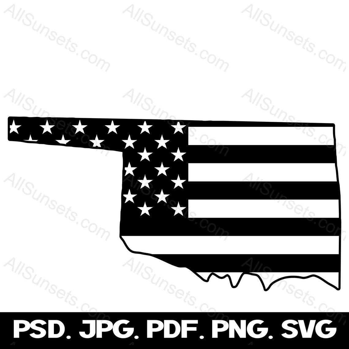 Oklahoma State Shape American Flag PNG SVG Patriotic Clipart - Etsy