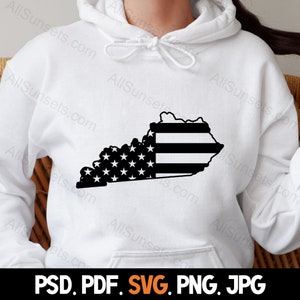 Kentucky State Shape American Flag Svg Png Jpg Psd Pdf File Types ...