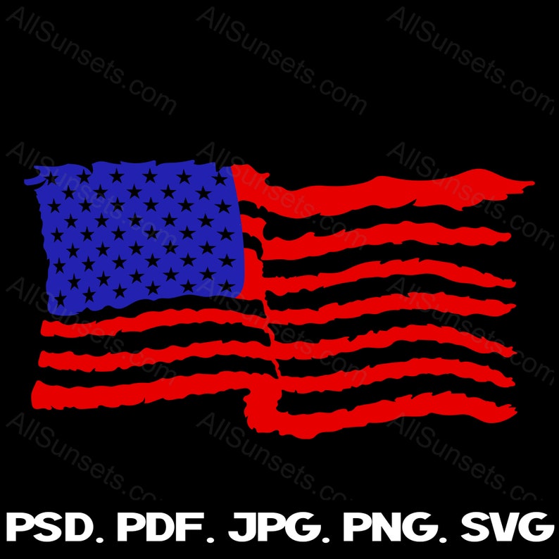 American Flag Wavy Grunge Rugged Svg Png Jpg Pdf Psd File - Etsy