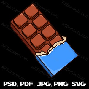 Chocolate Candy Bar Wrapper Svg Png Jpg Psd Pdf File Types Milk ...