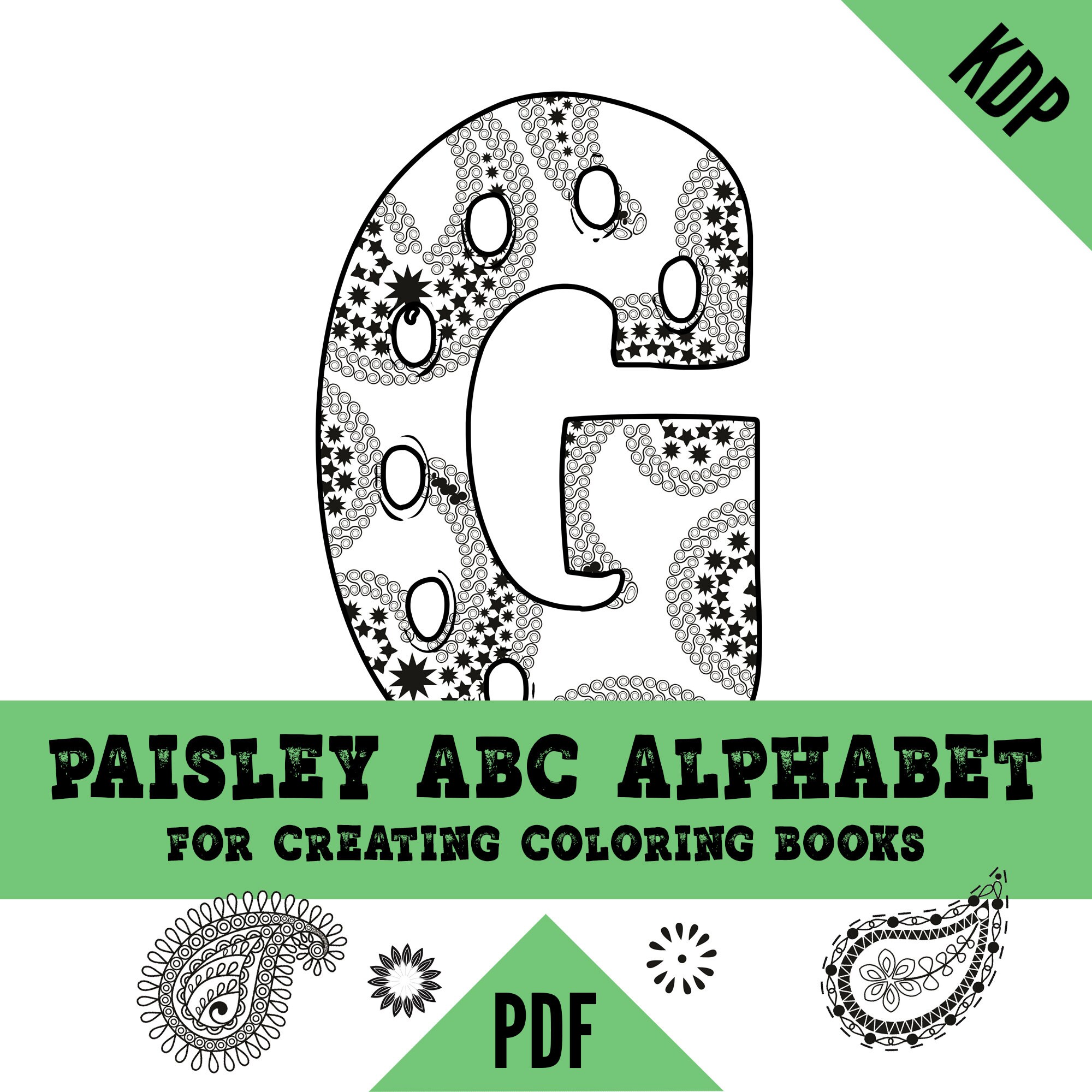 KDP Alphabet Paisley Coloring Pages Sheets PDF ABC Letters - Etsy