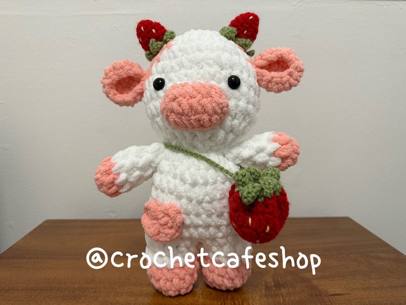 Squishy Strawberry Cow With Crossbody Squishmallow - Etsy