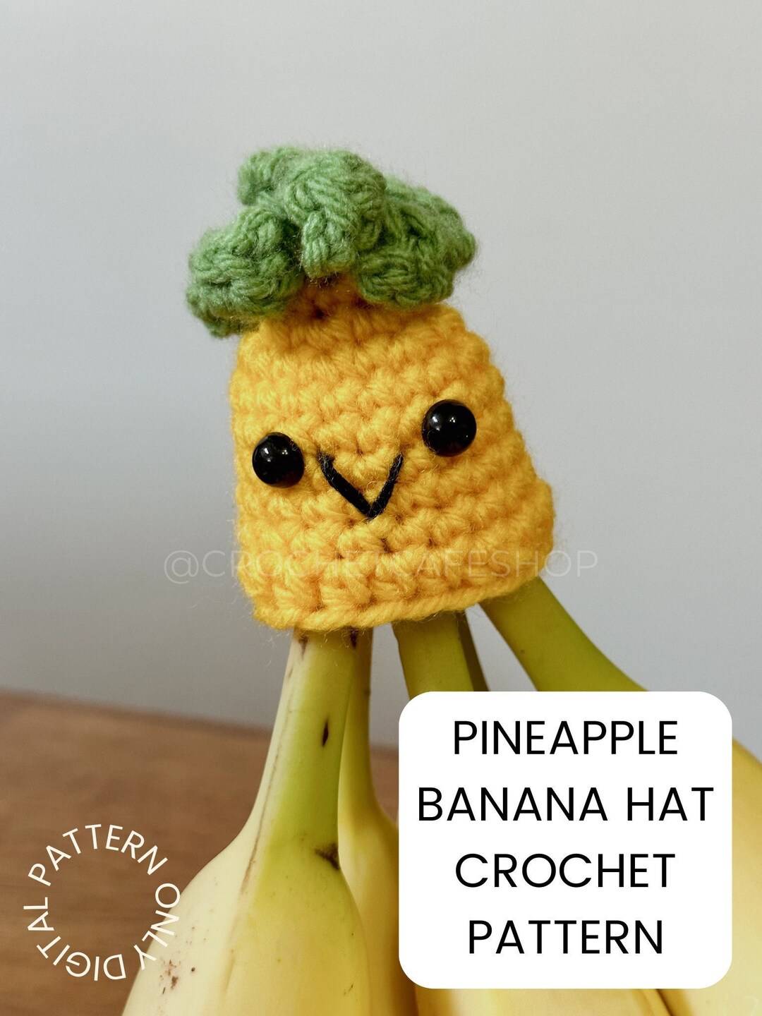 Pineapple Banana Hat Digital PDF CROCHET PATTERN Template • Handmade ...
