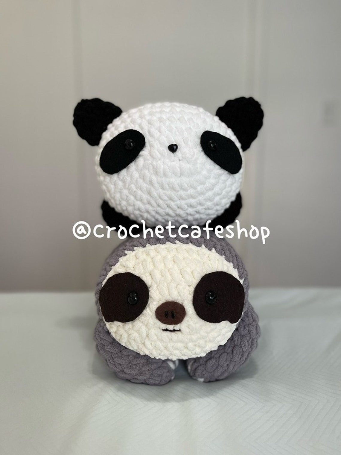 Squishy Sloth and Panda Squishmallow Crochetmallow • Handmade Crochet ...