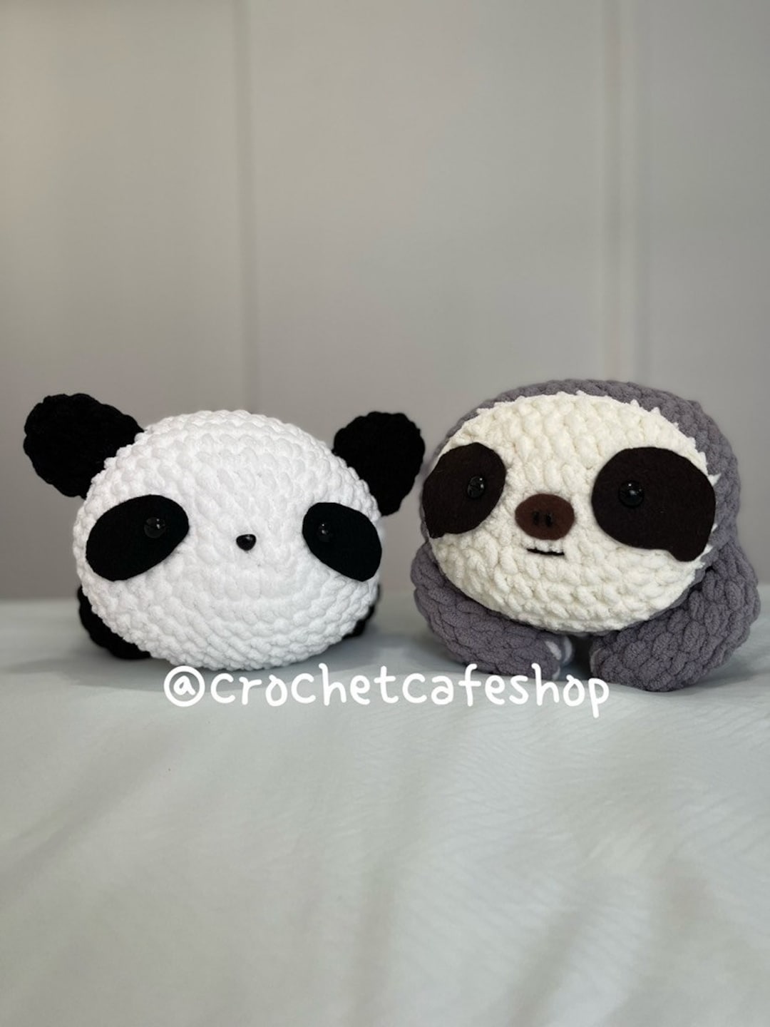 Squishy Sloth and Panda Squishmallow Crochetmallow • Handmade Crochet ...