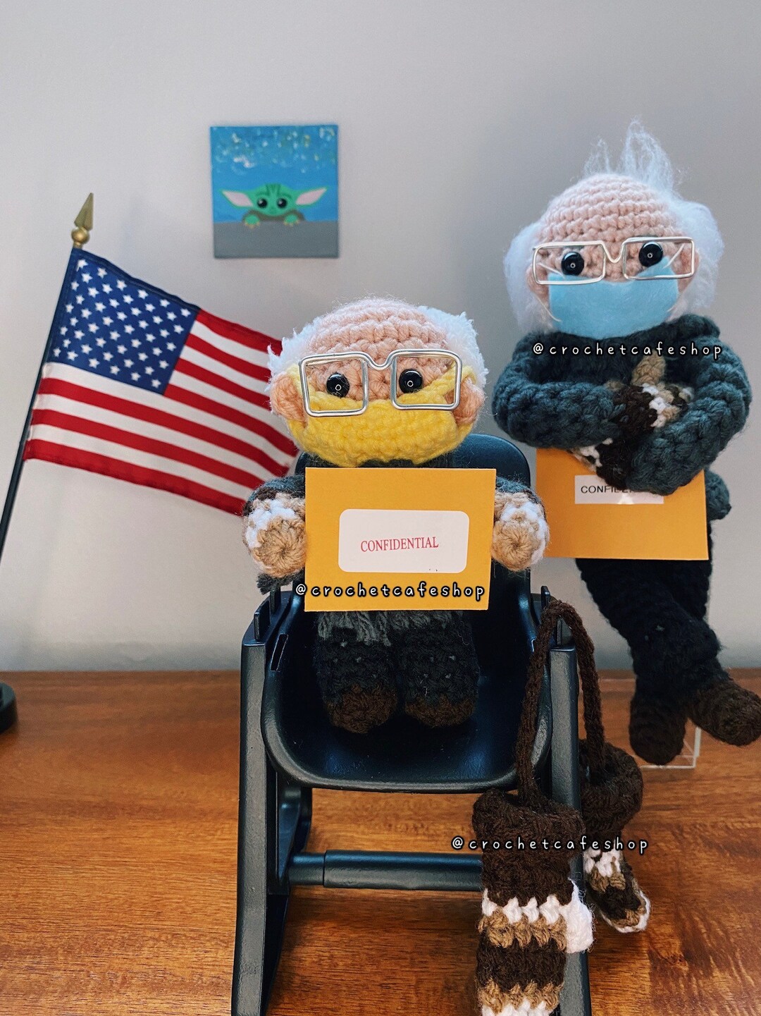 Crochet Bernie Sanders Mittens Inauguration 2021 Doll • Handmade ...
