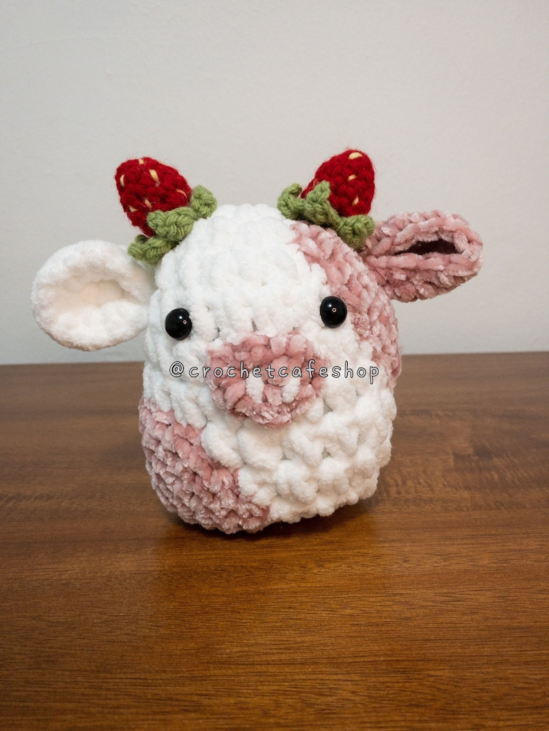Squishy MINI Strawberry Cow Squishmallow Crochetmallow - Etsy