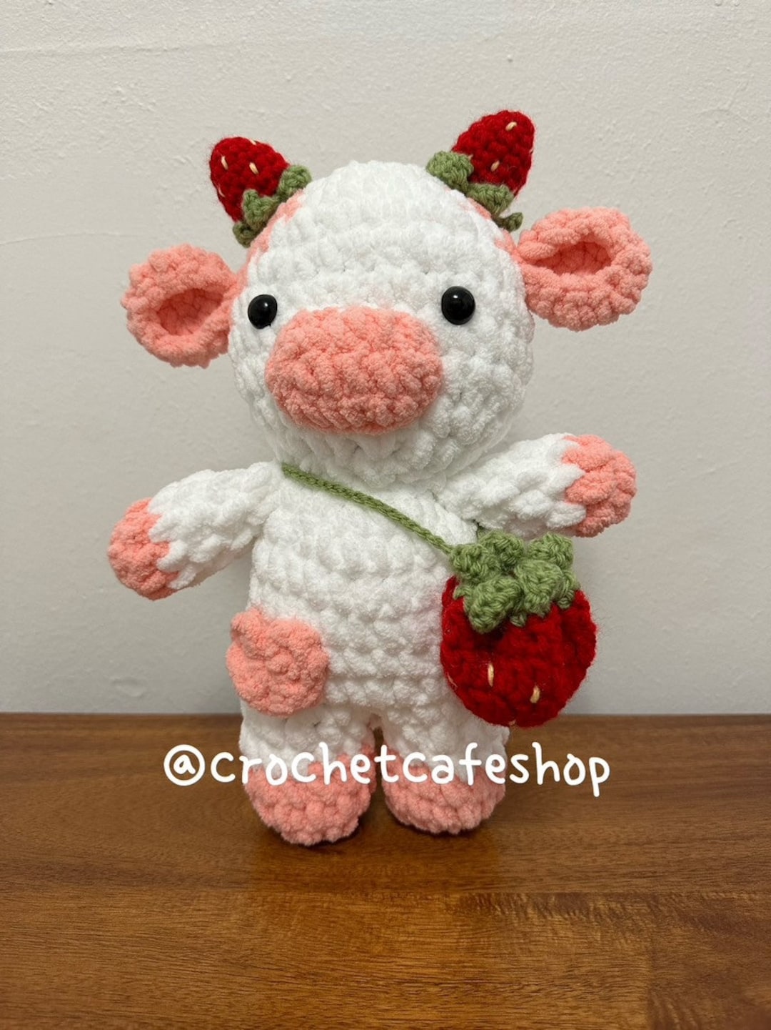 Squishy Strawberry Cow With Crossbody Squishmallow Crochetmallow ...
