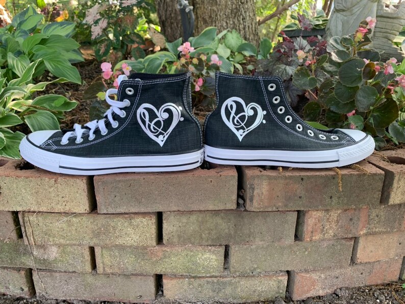 Converse High Top Musical Notes Music Shoe | Etsy