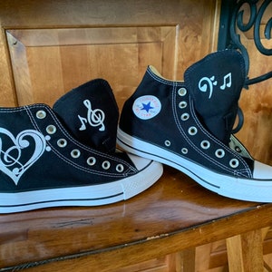 Converse High Top Musical Notes Music Shoe - Etsy