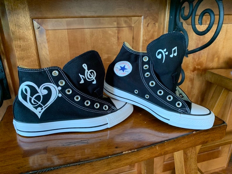 Converse High Top Musical Notes Music Shoe | Etsy