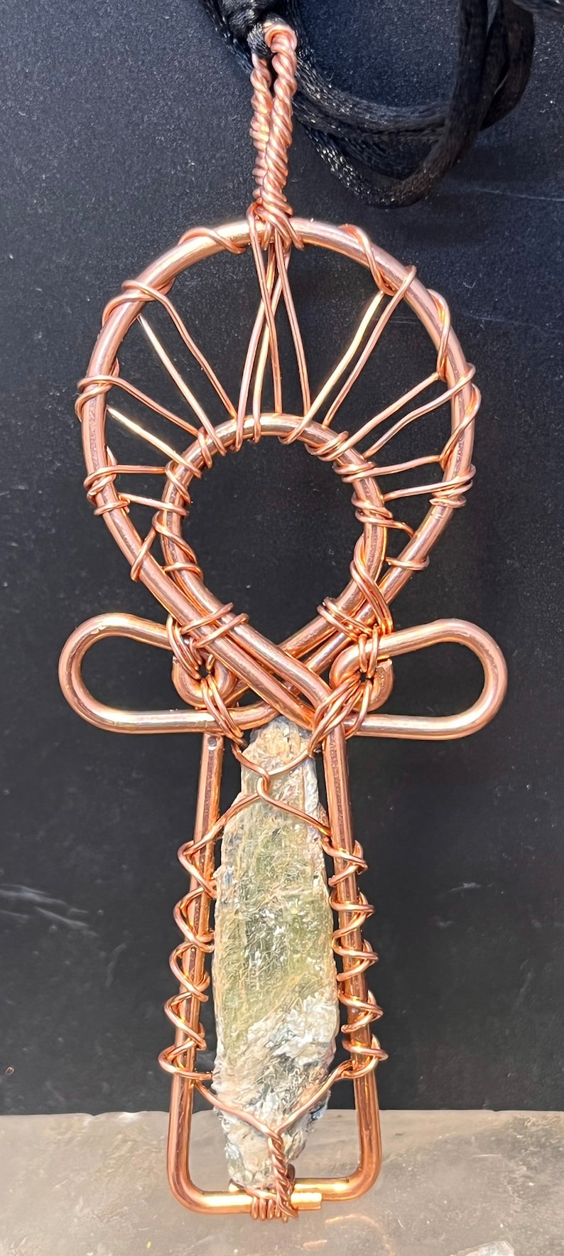 Green Kyanite Copper Ankh Necklace Pendant - Etsy