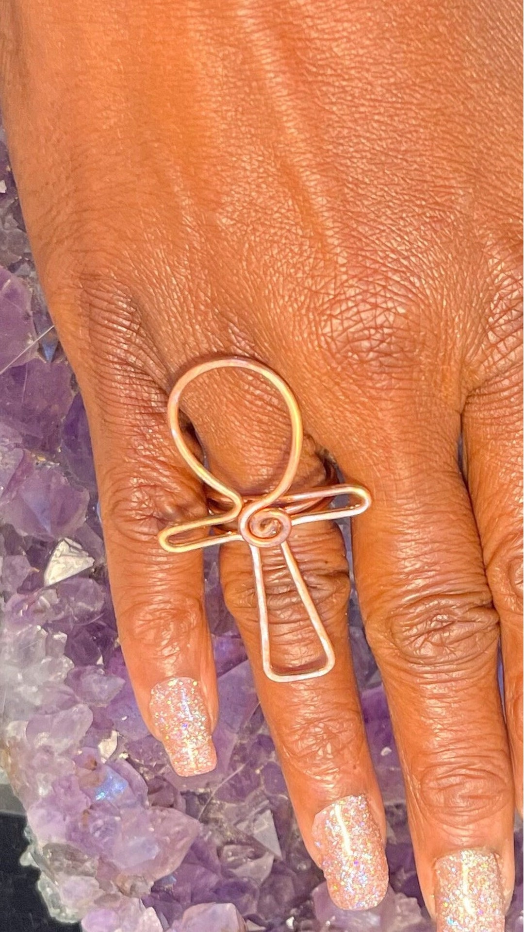 Copper Ankh Ring - Etsy