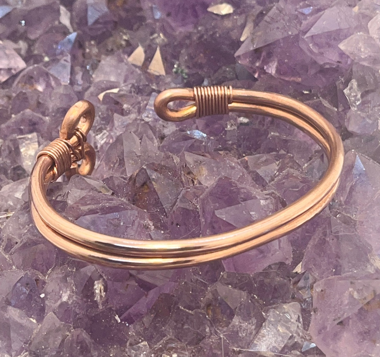 Pure Copper Bracelet Wire Wrapped Handmade - Etsy