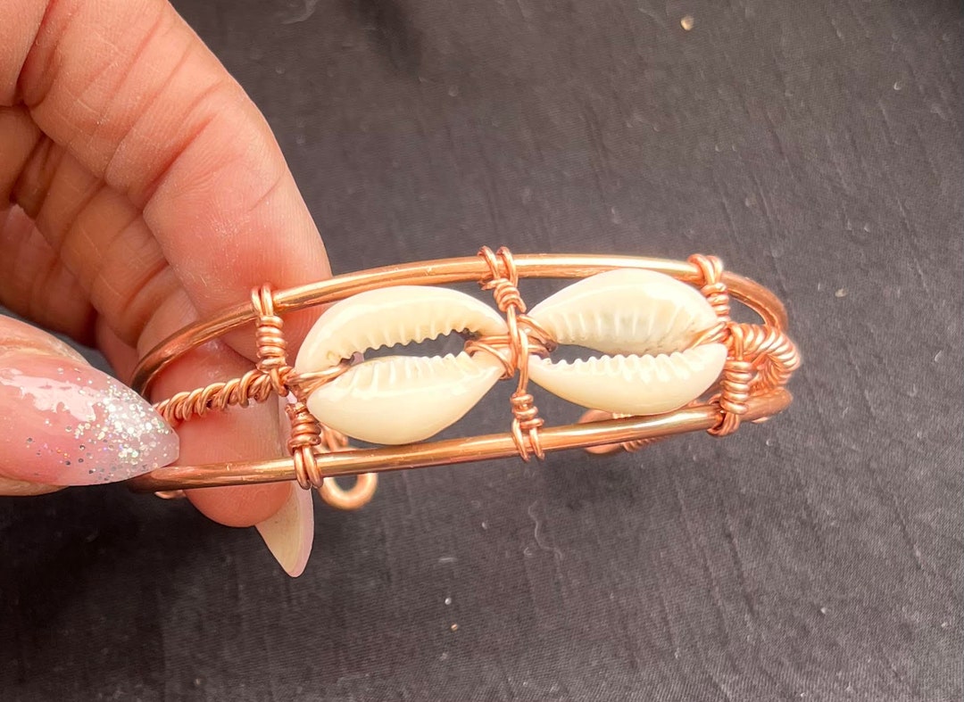 Cowrie Shell Handmade Copper Wirewrapped Bracelet - Etsy