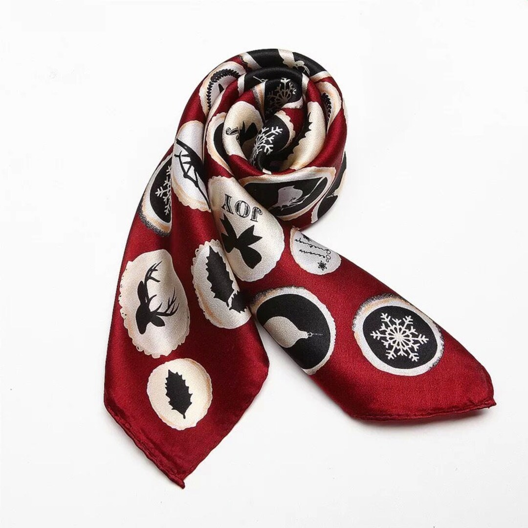 Badge(crimson)-small Square Mulberry Silk Scarf - Etsy