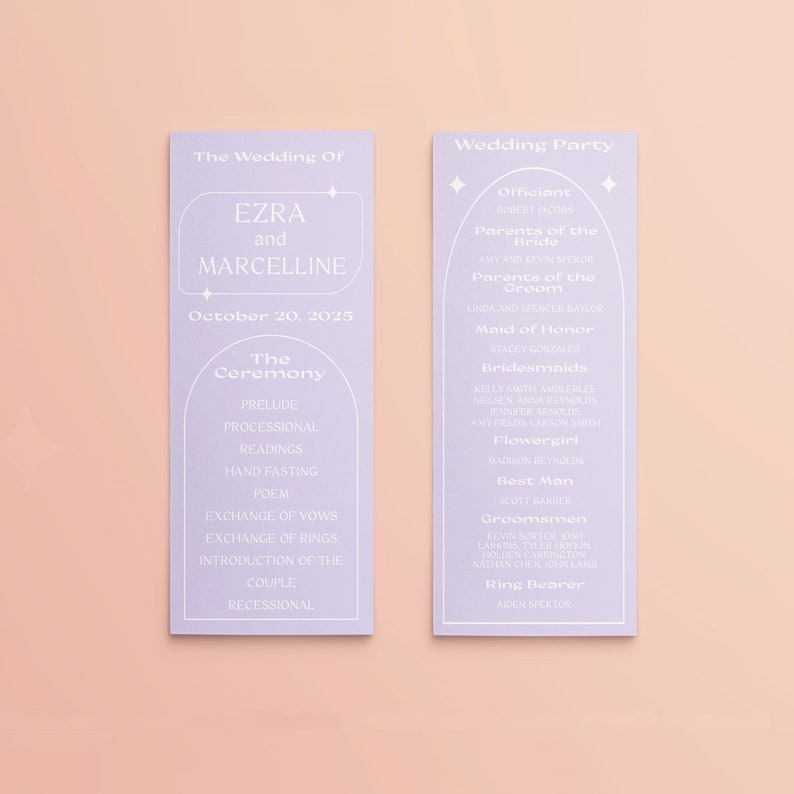 Dreamy Lilac Wedding Program Template, Spring Wedding, Wedding Program ...
