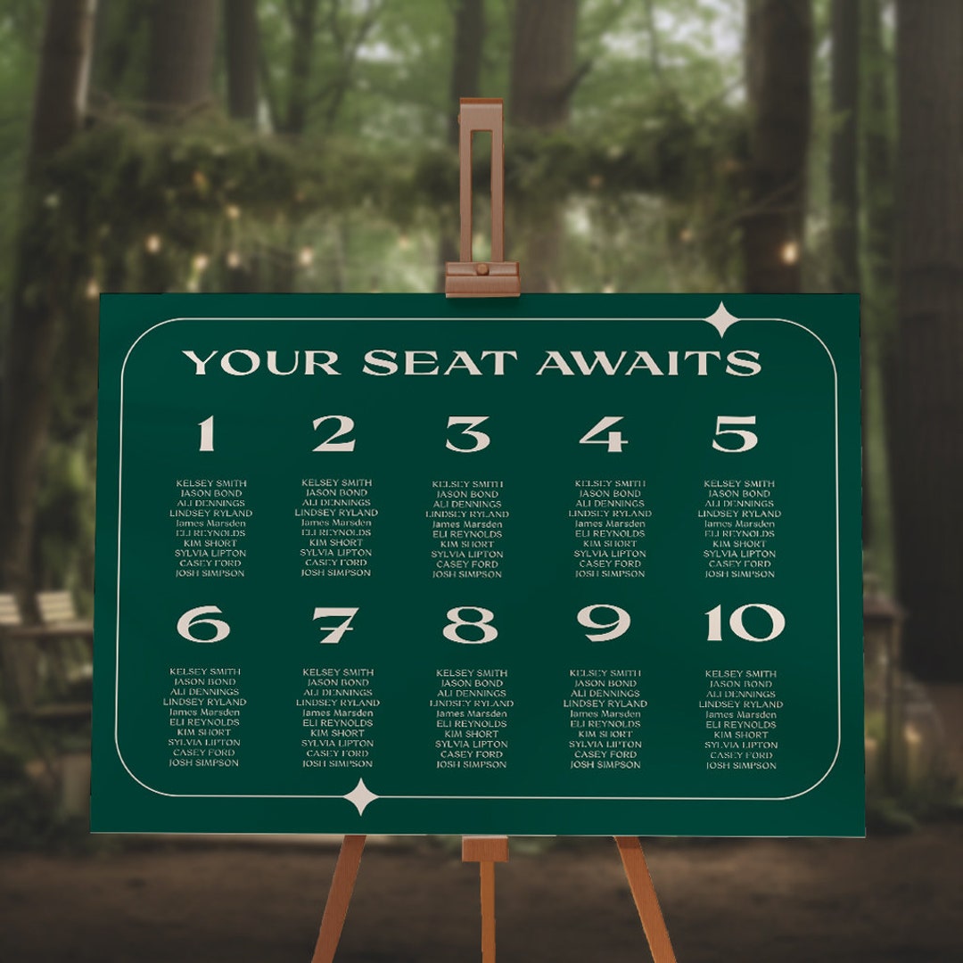 Dreamy Forest Seating Chart Wedding Template/self-editing Seating Chart/printable Wedding ...