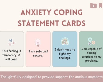 DBT Skills Cards, DBT Coping Skills Flash Cards, Anxiety Affirmation ...