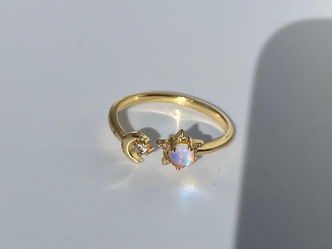 Official Starfall Ring | ACOTAR Gold Diamond Moon Star Ring Gold Moon ...