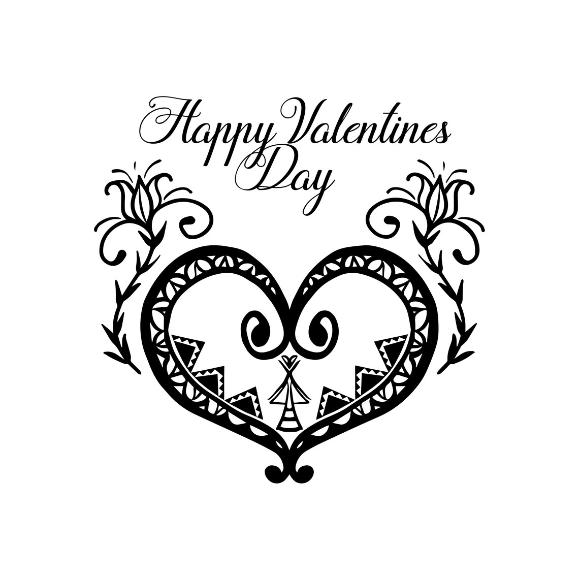 Native American Valentines Day Heart Design Svg, Valentines Svg, Native ...