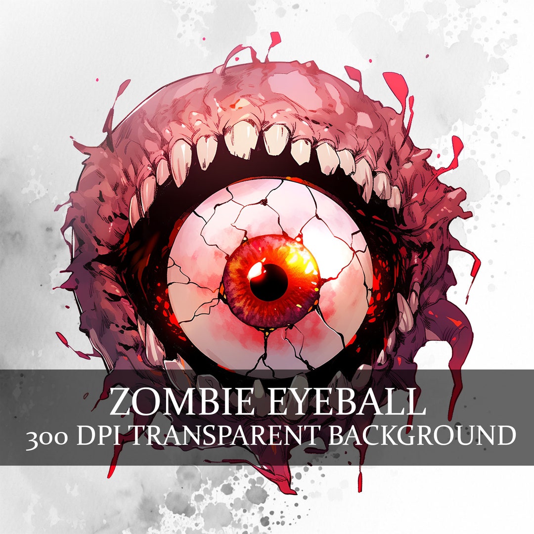 22 Zombie Eyeball Clipart, Creepy Eye Png Halloween Clipart, Monster ...