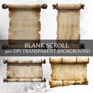 26 Medieval Scroll Clipart, Blank Vintage Scroll, Magic Scroll PNG ...