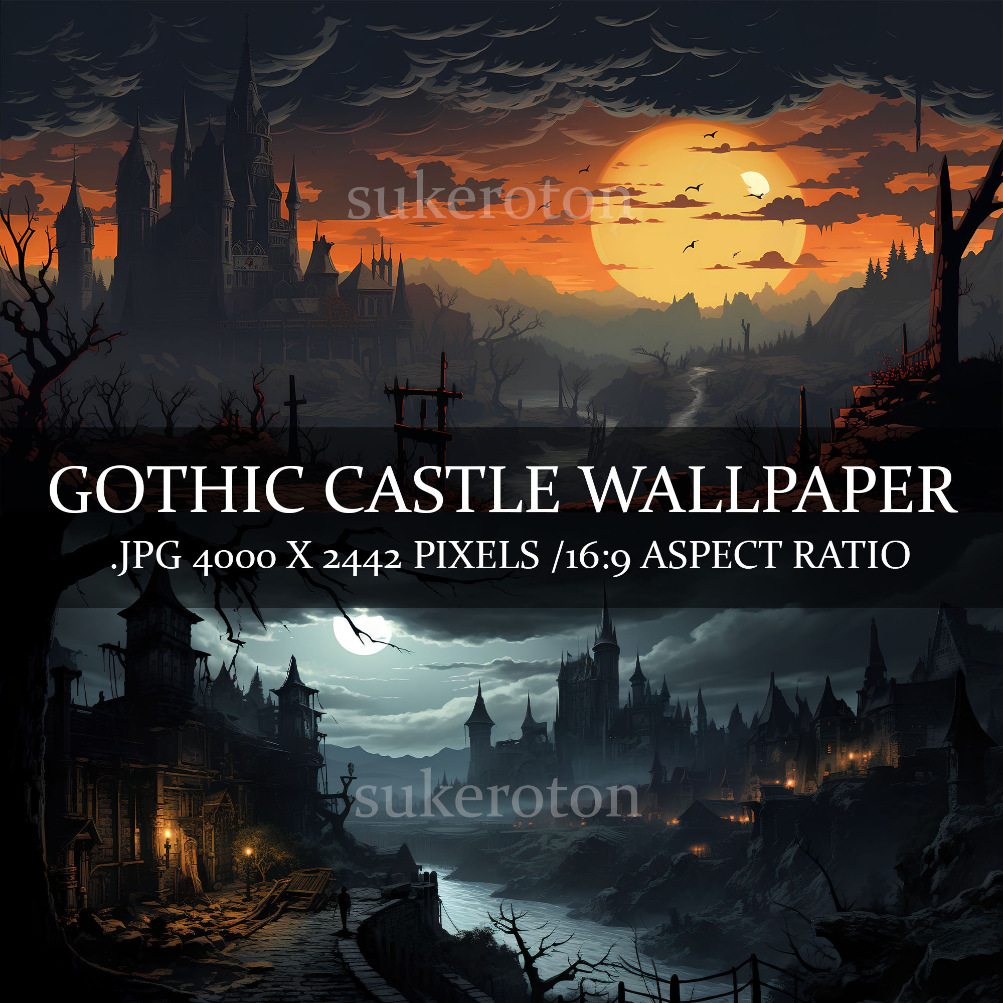 20 Gothic Castle Landscape Wallpaper Gothic Landscape Desktop - Etsy