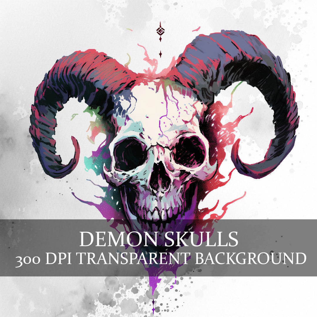 20 Demon Skull Clipart Png, Devil Skulls Clipart, Demonic Skull ...