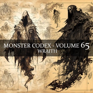 15 Page Monster Codex Volume 65, Monster Bestiary Vol 65, 15 JPG Wraith Bestiary Fantasy Codex ...