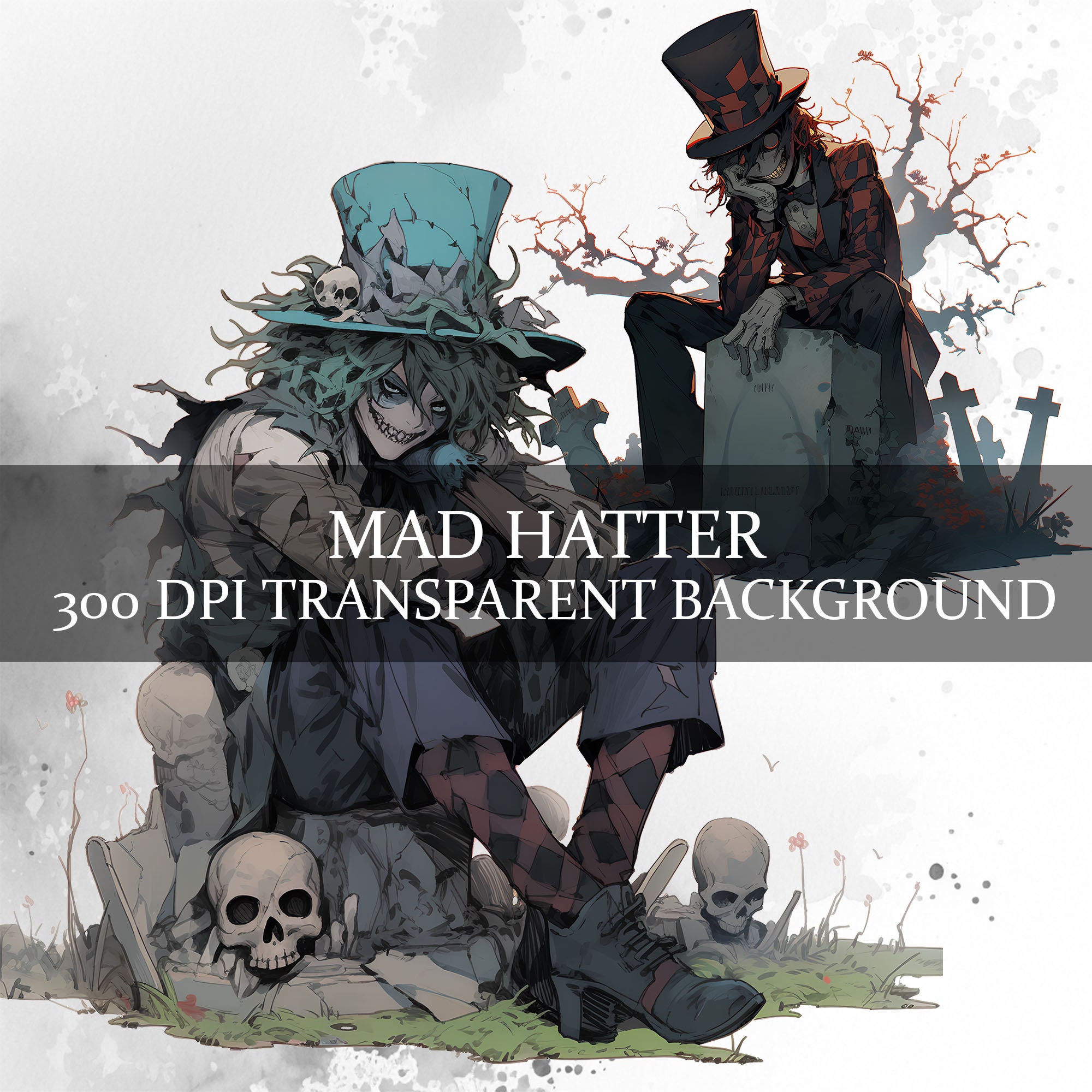 18 Mad Hatter Clipart PNG Dark Mad Hatter Clipart Bundle - Etsy
