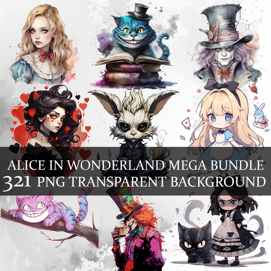 321 Alice in Wonderland Mega Bundle Clipart PNG, Enchanting Alice in ...
