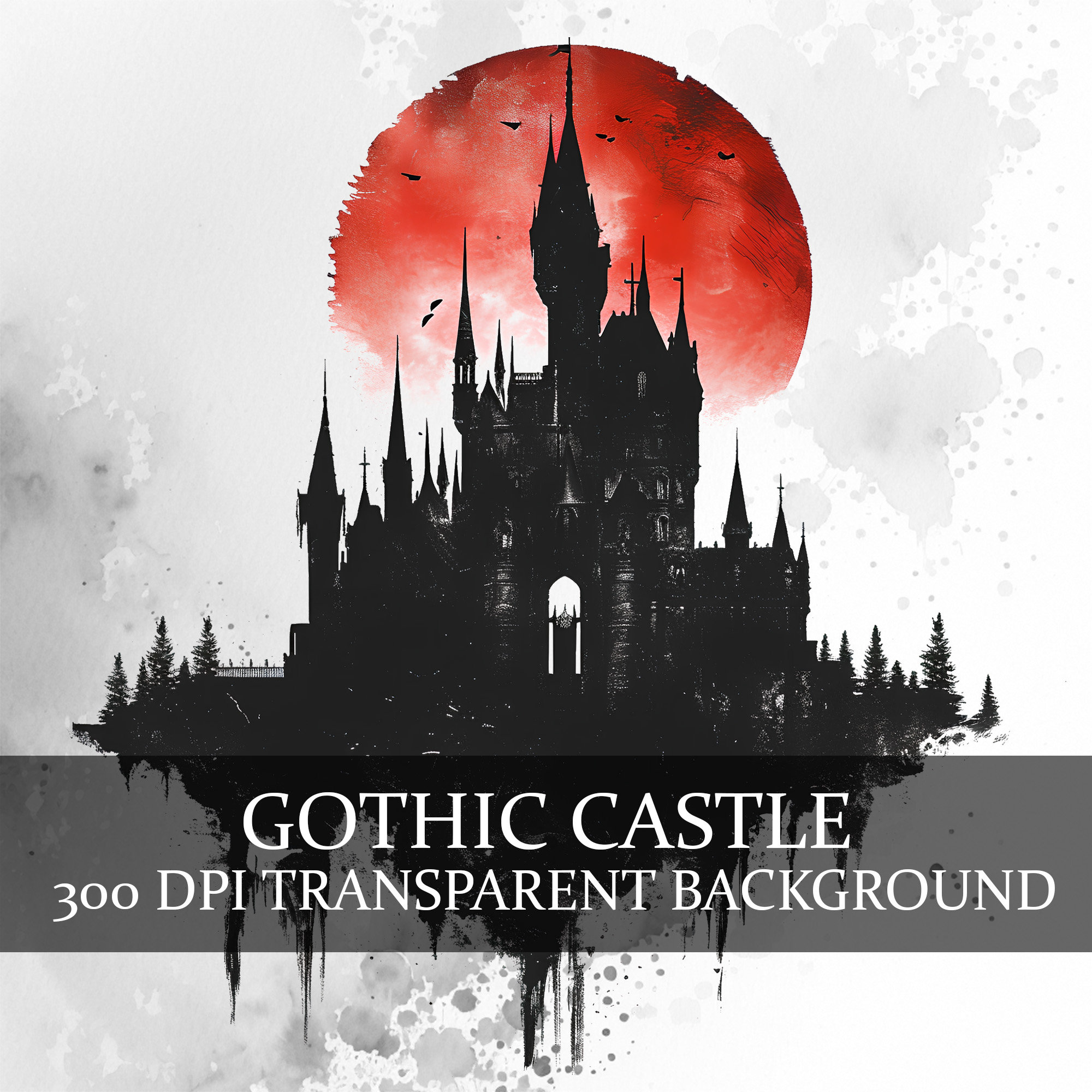 20 Gothic Castle Clipart PNG, Watercolor Dark Castle Art, Dark Fantasy Castle, Vampire Castle ...