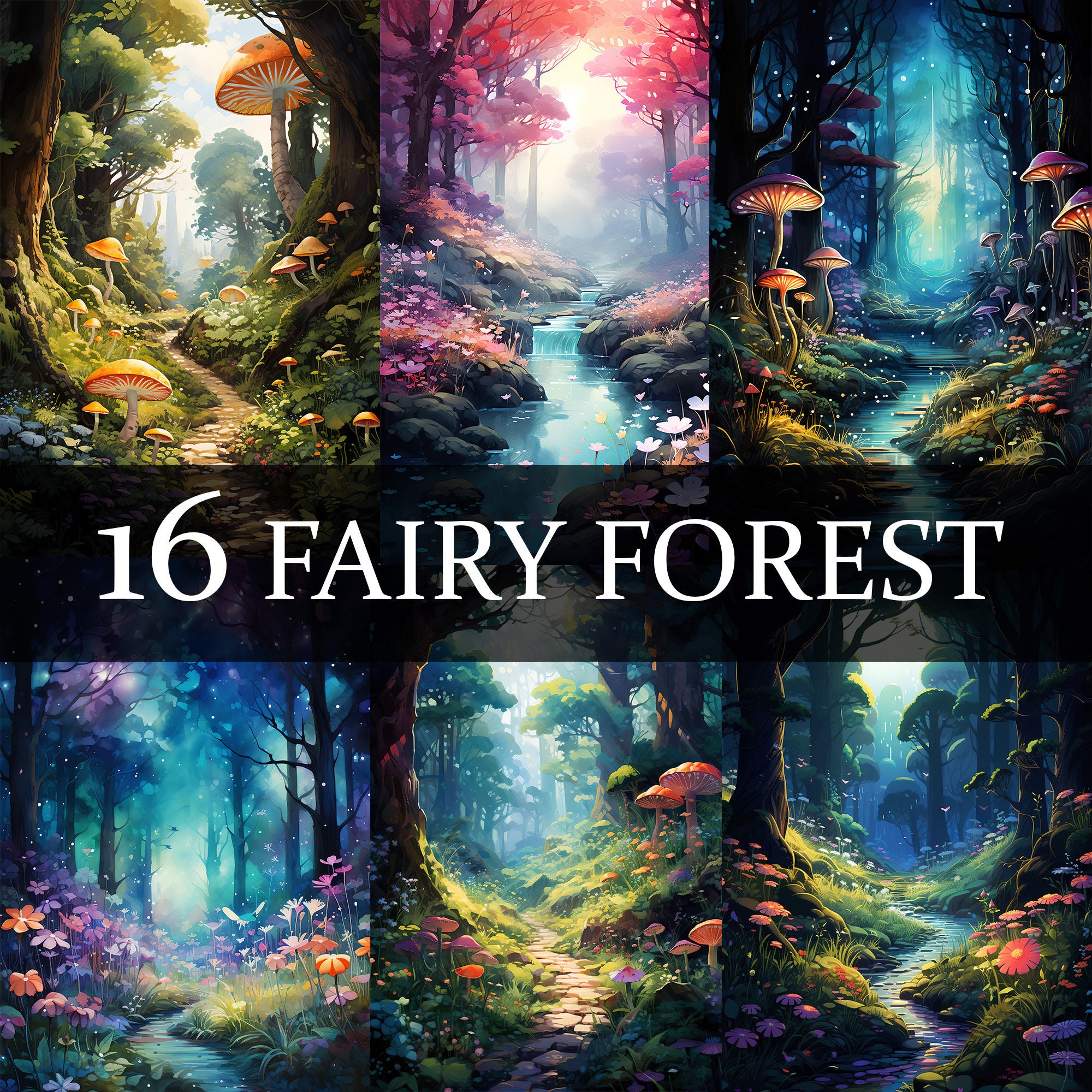 16 Fairy Forest Clipart Fairy Tale Landscape Jpeg Images - Etsy