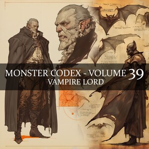 19 Page Monster Codex Volume 39, Vampire Monster Bestiary Vol 39, 19 ...