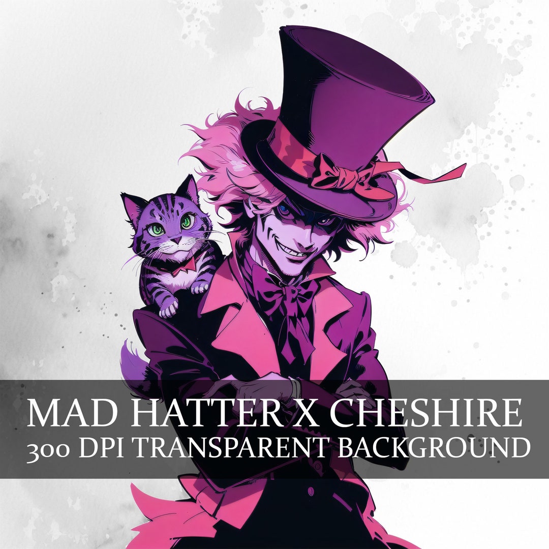 15 Mad Hatter X Cheshire Cat Clipart PNG, Mad Hatter and Cheshire Cat ...
