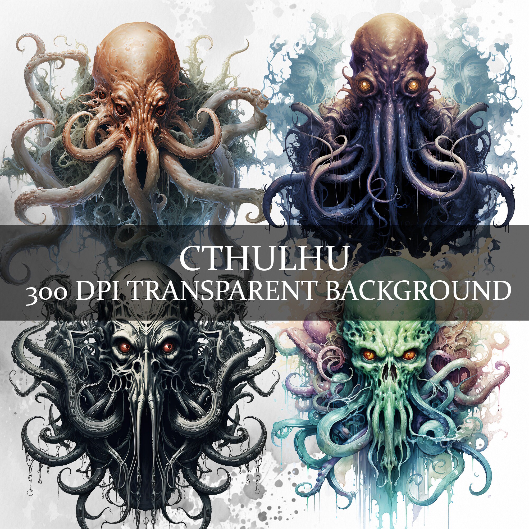 14 Cthulhu Clipart Transparent PNG Bundle Lovecraft Clipart - Etsy Canada