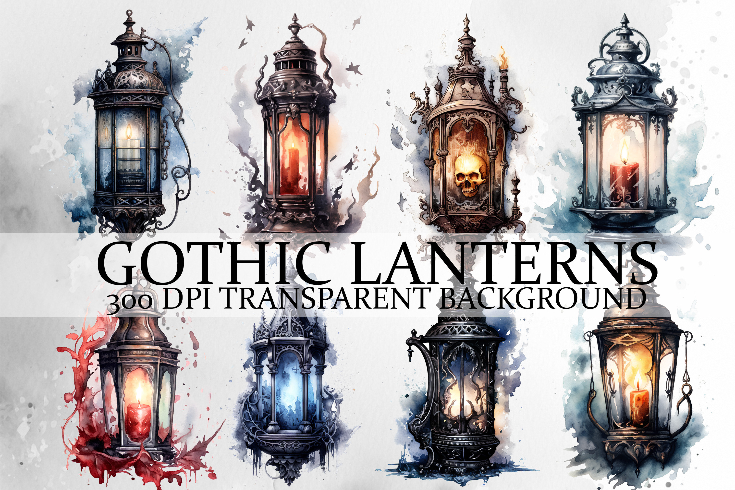 22 Gothic Lanterns Art Gothic Lantern Clipart Gothic Lamp - Etsy