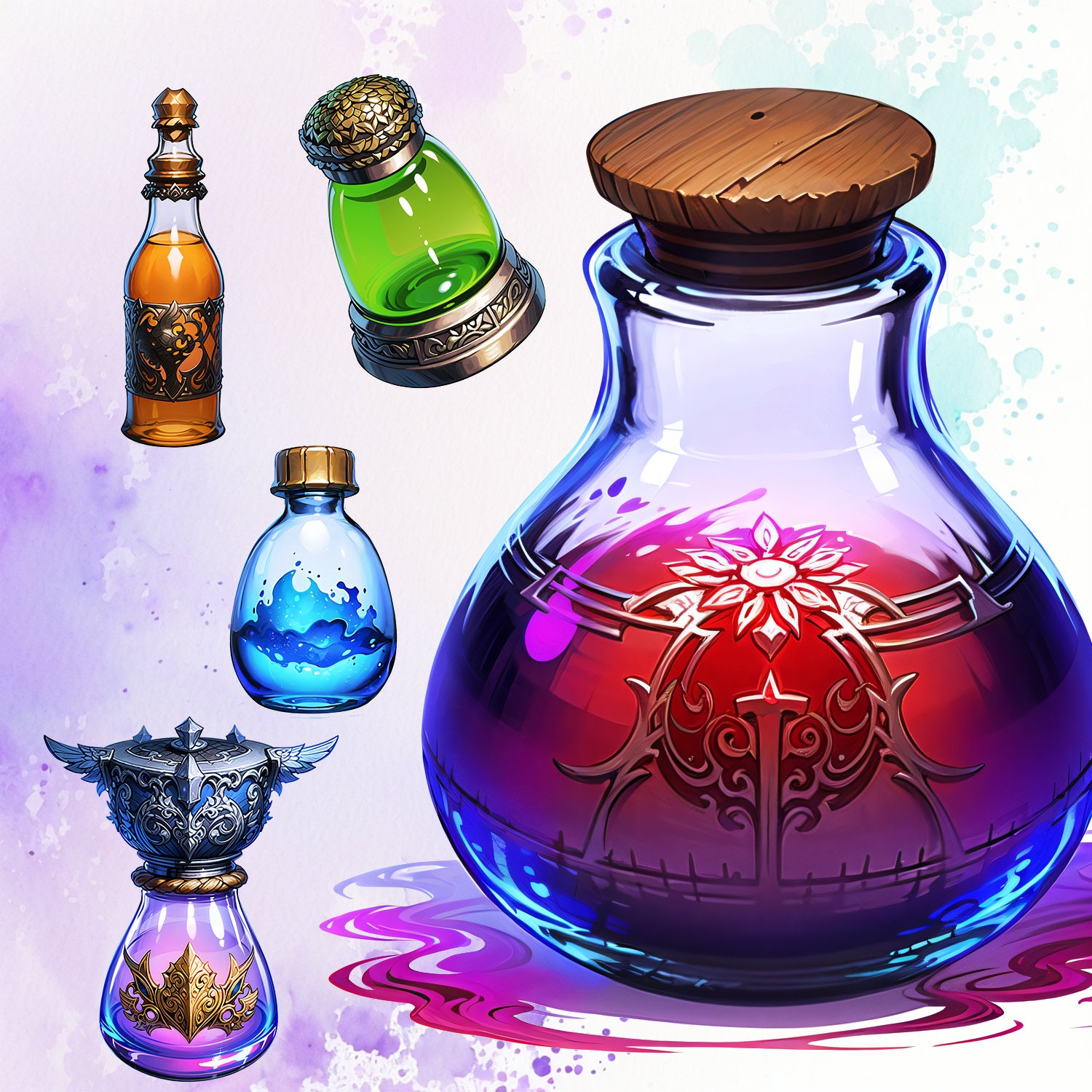 25 Fantasy Potion Clipart, Potion PNG - Etsy